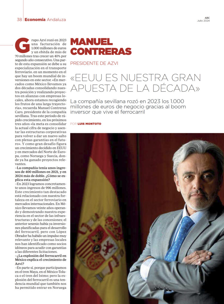 Entrevista a Manuel Contreras, presidente de Grupo Azvi, en ABC ...