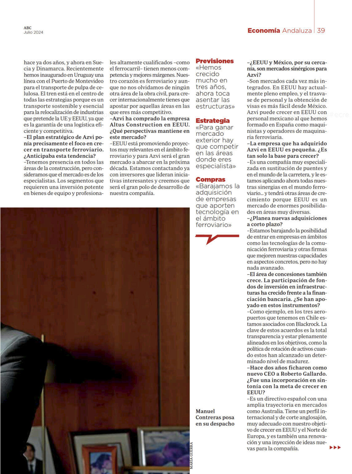 Entrevista a Manuel Contreras, presidente de Grupo Azvi, en ABC ...